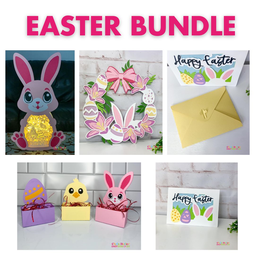 EASTER Paper Craft SVG Bundle Layered SVG Files, Cards, Treat Boxes Bu ...