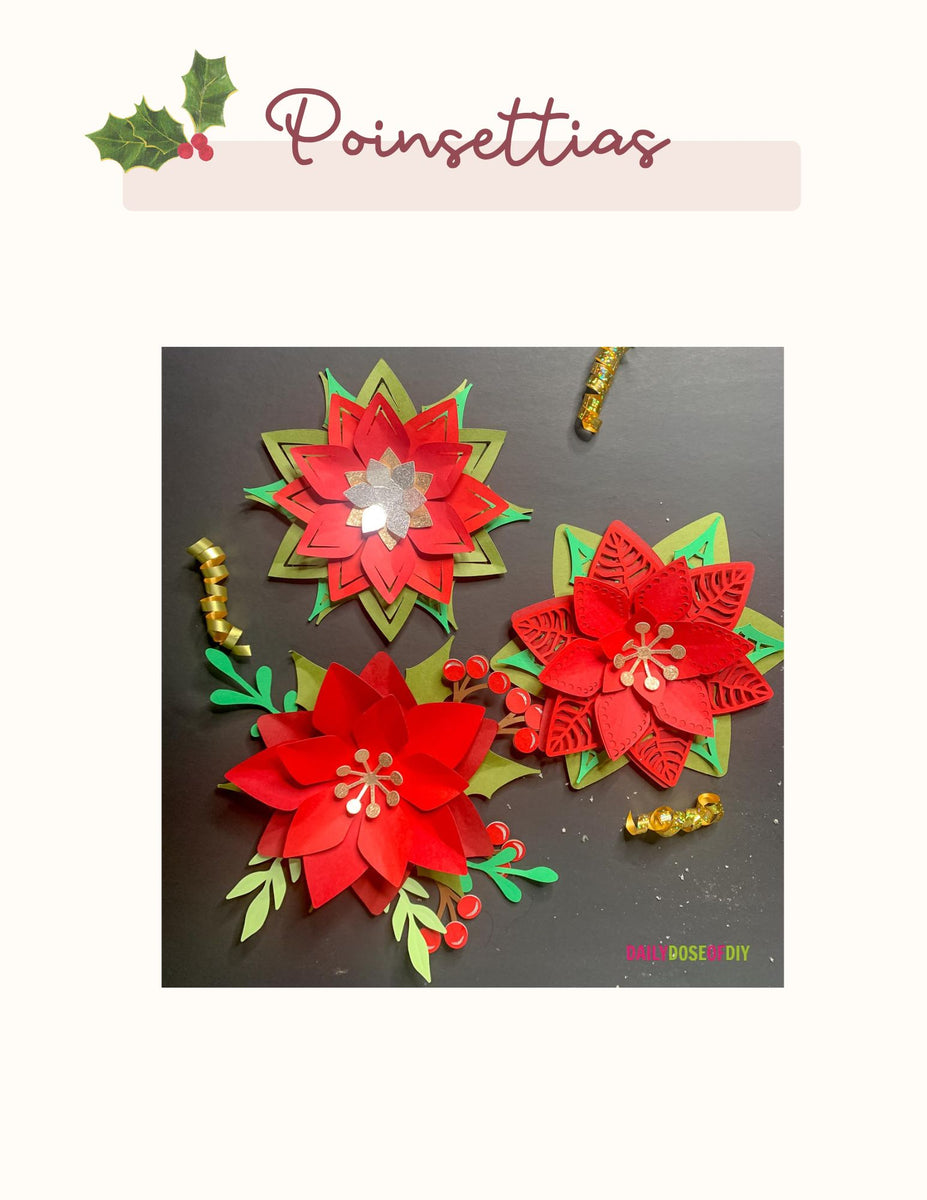 3D Layered Poinsettia Paper Flower SVG Files for Christmas – Daily Dose ...