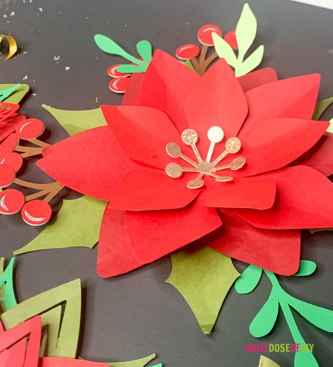 3D Layered Poinsettia Paper Flower SVG Files for Christmas – Daily Dose ...