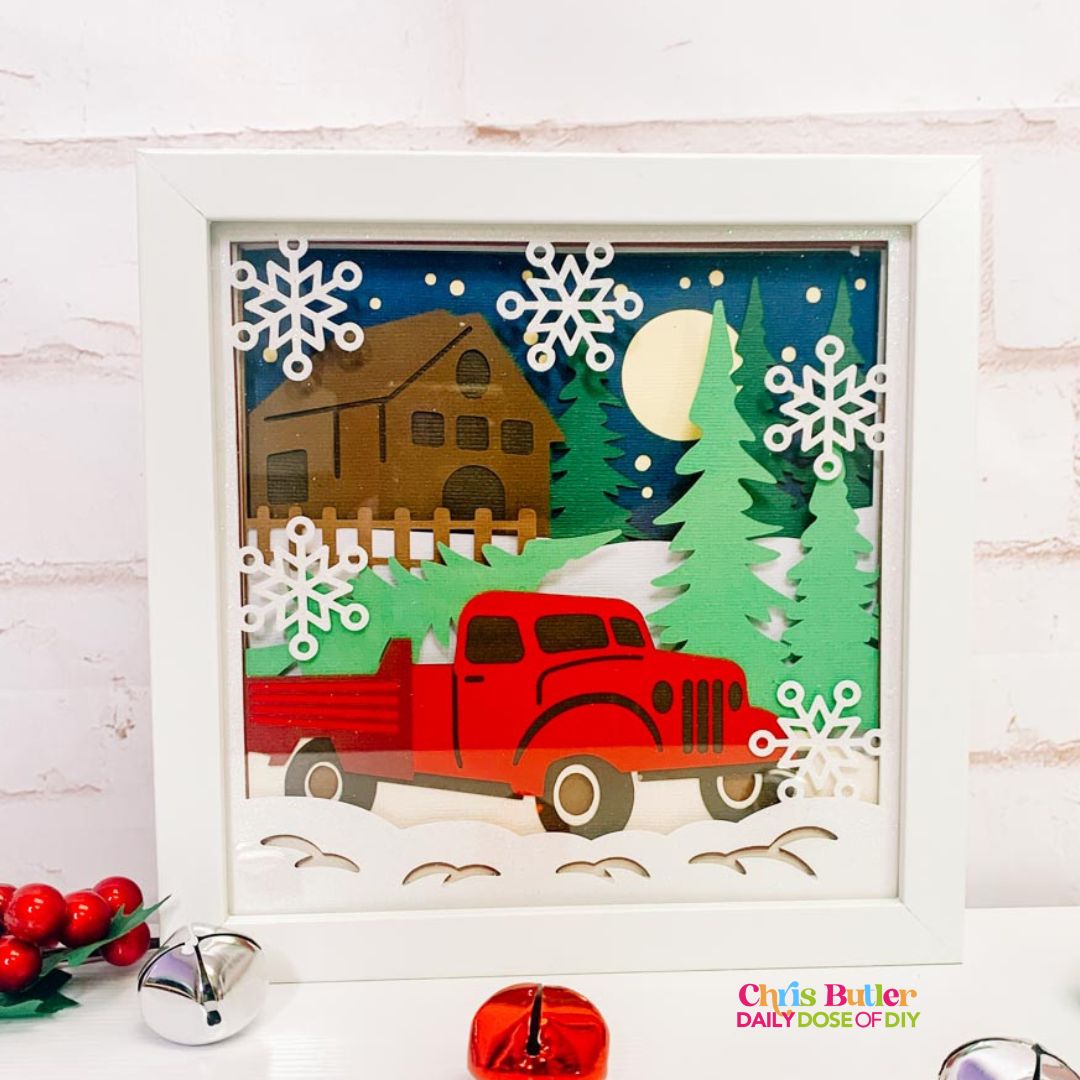Layered Red Truck Winter Scene ShadowBox SVG Cut File – Daily Dose of DIY