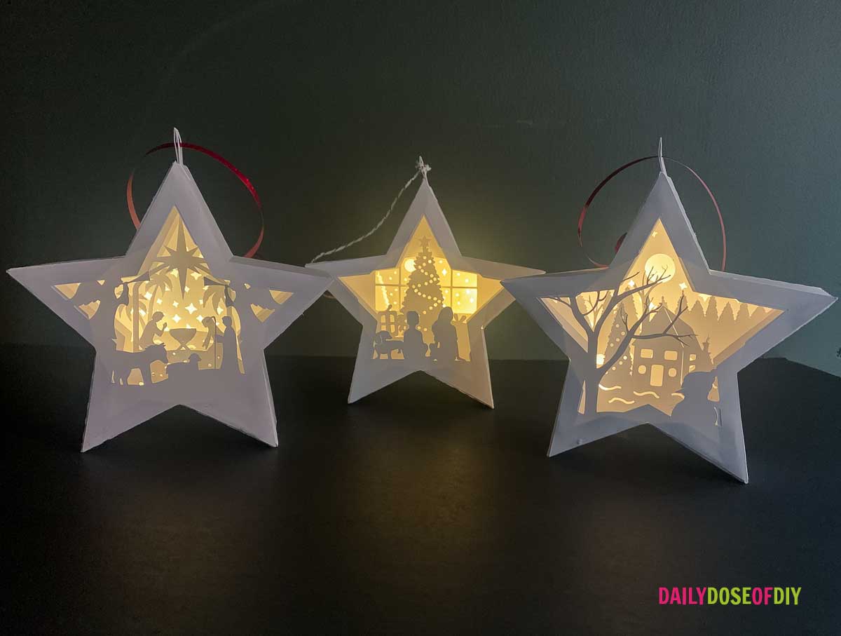 Christmas Star 3D Layered Light Up Shadow Box SVG Cut File Bundle ...