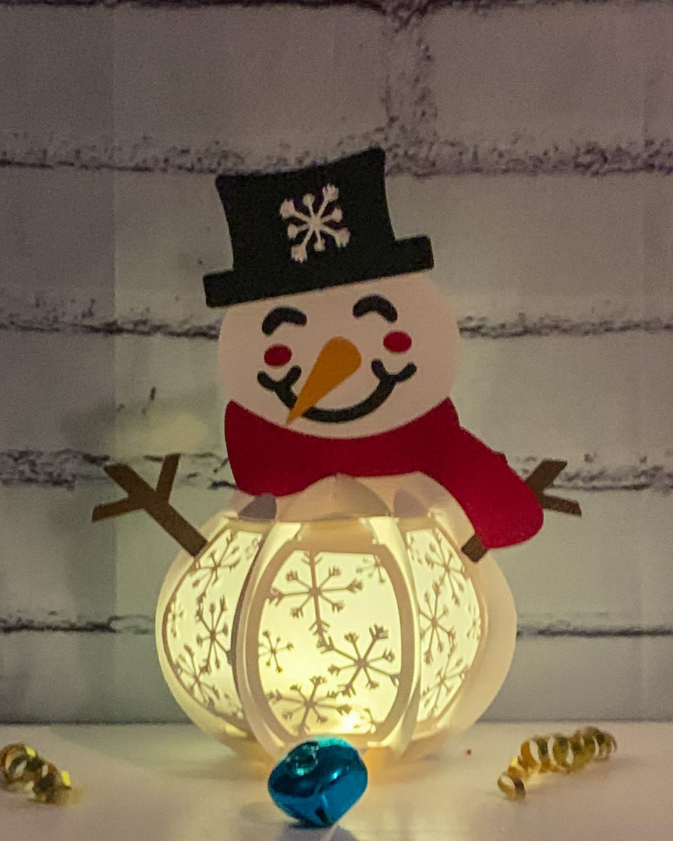 Snowman Christmas Paper Craft Snowman Lantern SVG Cut File for Cutting ...